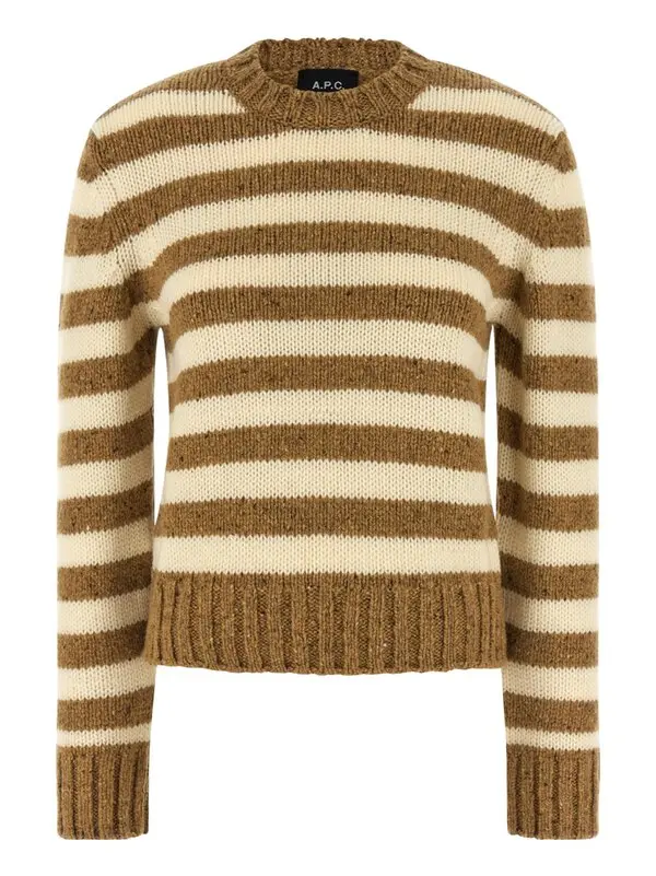 A.p.c. Striped Knitted Jumper - Brown