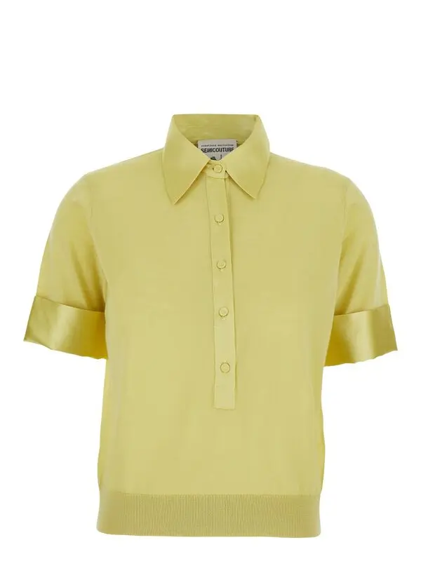 SEMICOUTURE Benita Polo Shirt - Yellow