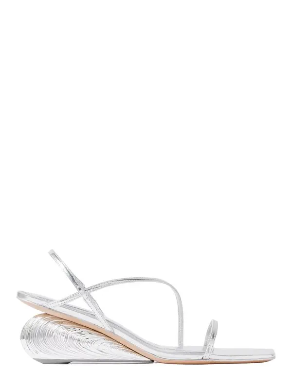 Simkhai Bridget 75mm Shell-motif Sandals - Silver