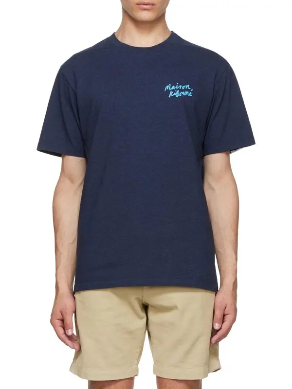 Maison Kitsuné Logo Short-sleeved T-shirt - Blue