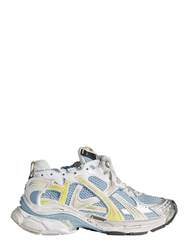 Balenciaga Runner Mesh Panelled Sneakers - Blue/yellow/white