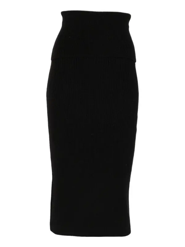 IRO PARIS Ribbed Knit Midi Skirt - Black