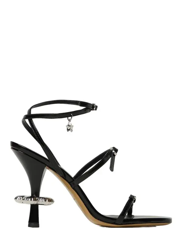 Marc Jacobs Open Toe Strappy High Heel Sandals With Star Pendant - Black