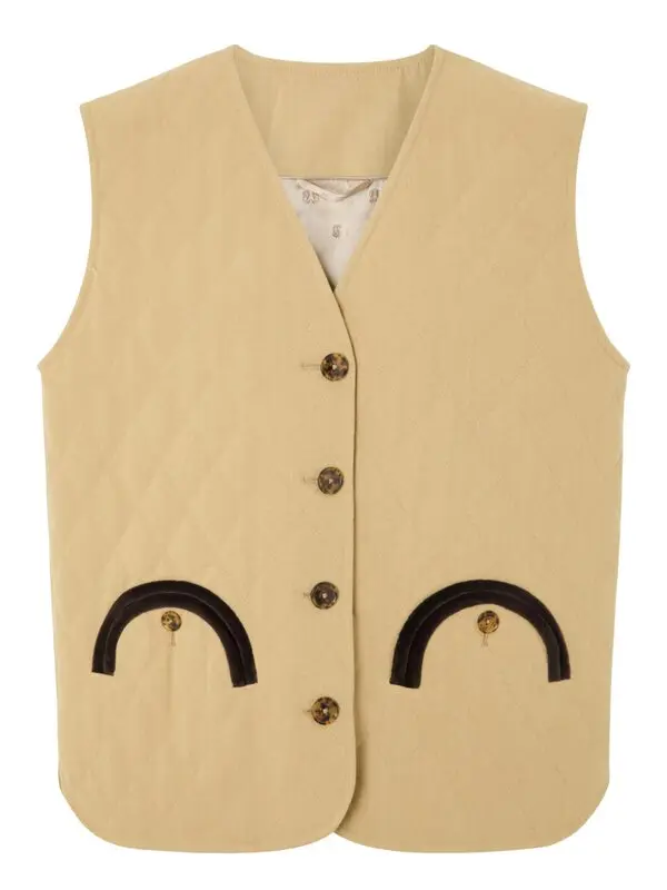 BLAZÉ MILANO Ghost Suffolk Quilted Vest - Beige