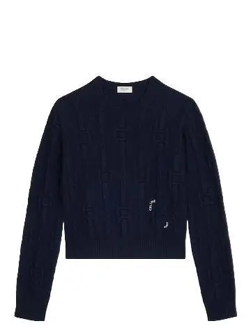 Celine Cashmere Crewneck Sweater - Navy Blue