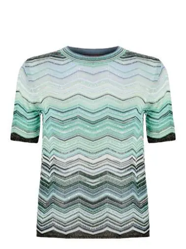 Missoni Chevron Knit T-shirt - Turquoise