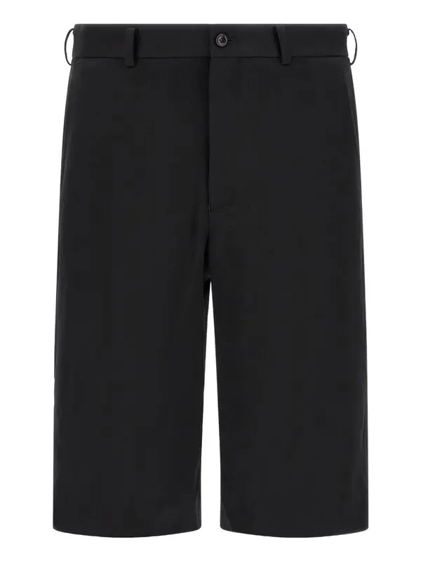 Comme Des Garçons Bermuda Shorts With Side Zipper - Black