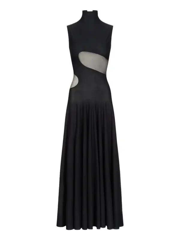 Alaïa Sleeveless High Neck Dress With Cut Out Detail - Black
