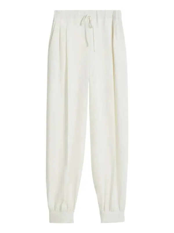 Max Mara Elasticated Waist Drawstring Trousers - White