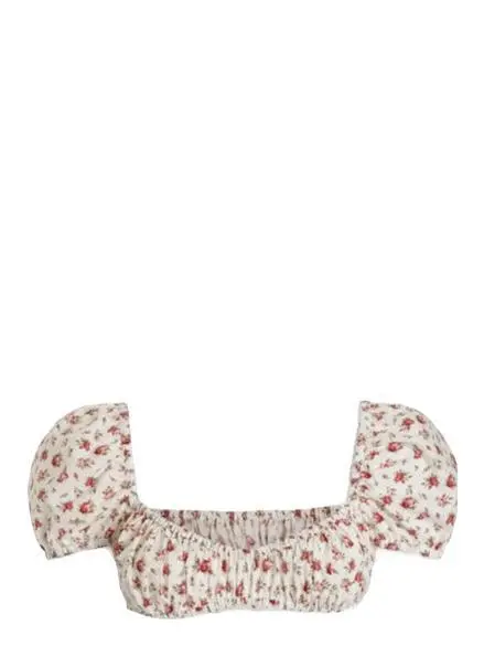 Dolce & Gabbana Small Rose-printed Poplin Top - Multi-color