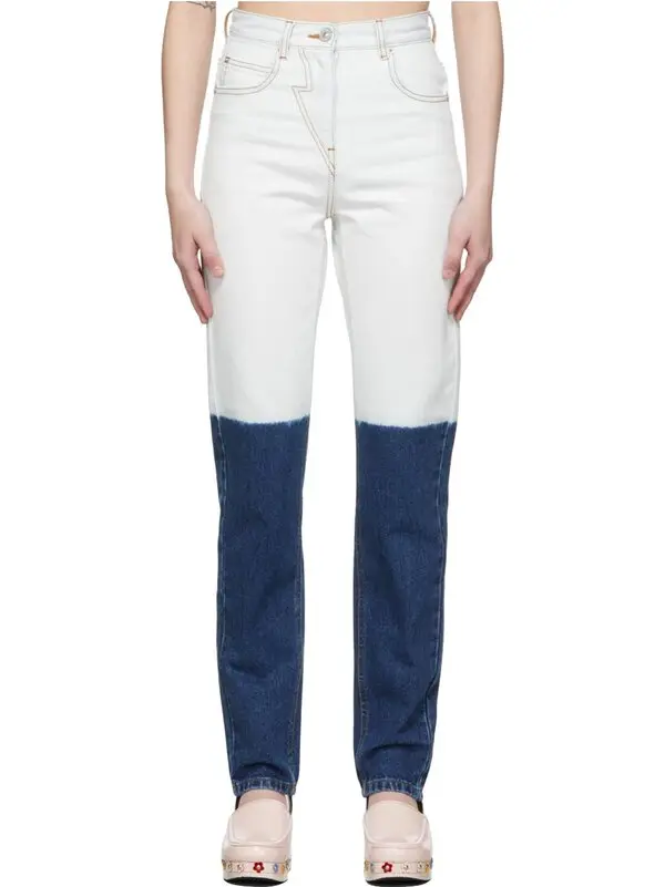 PUSHBUTTON Belt Loop Jeans - White