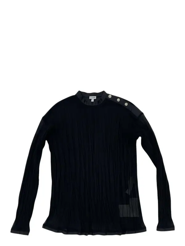 Loewe Long Sleeve Pleated Top - Black