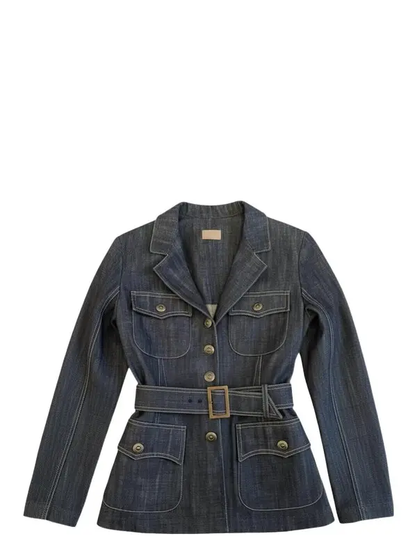 Alaïa Long-sleeved Denim Belted Jacket - Black