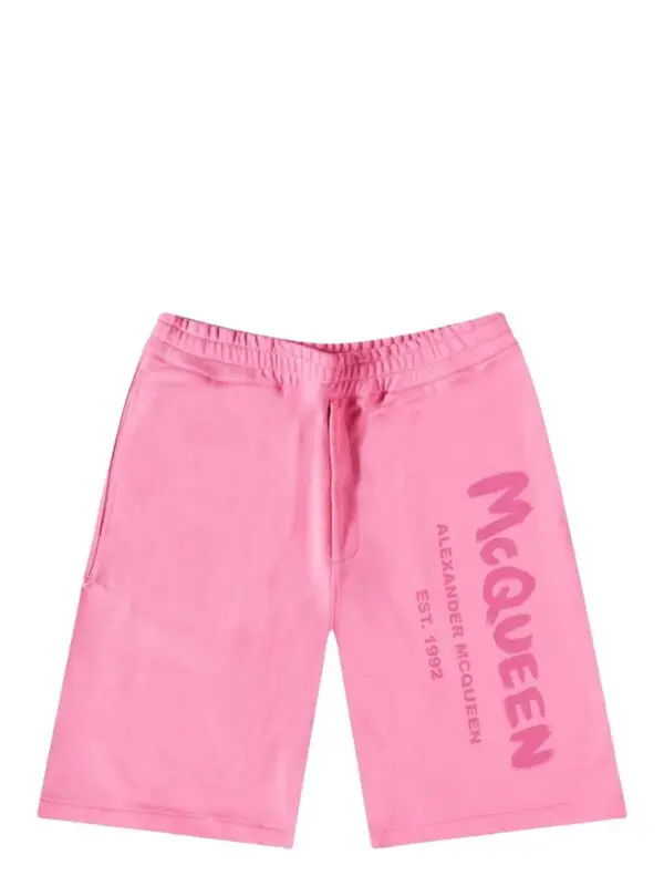 Alexander McQueen Logo Printed Relaxed Fit Shorts - Pink