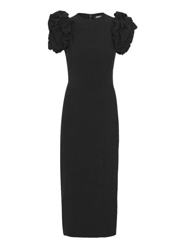 ROTATE BY BIRGER CHRISTENSEN Crepe Puff Sleeve Dress - Black