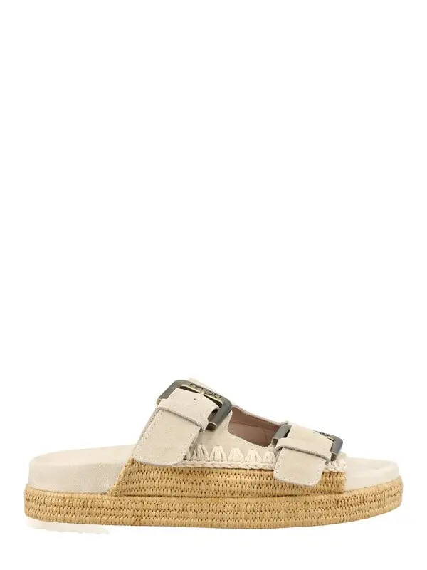 Mou Brandy Buckled Platform Sandals - Nude