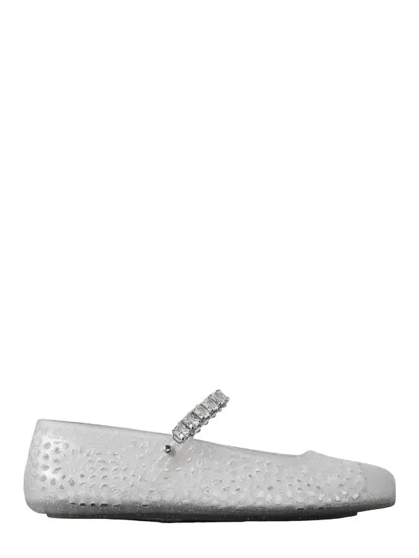 JIMMY CHOO Jelly Ballet Flats With Crystal Embellishments - Gray