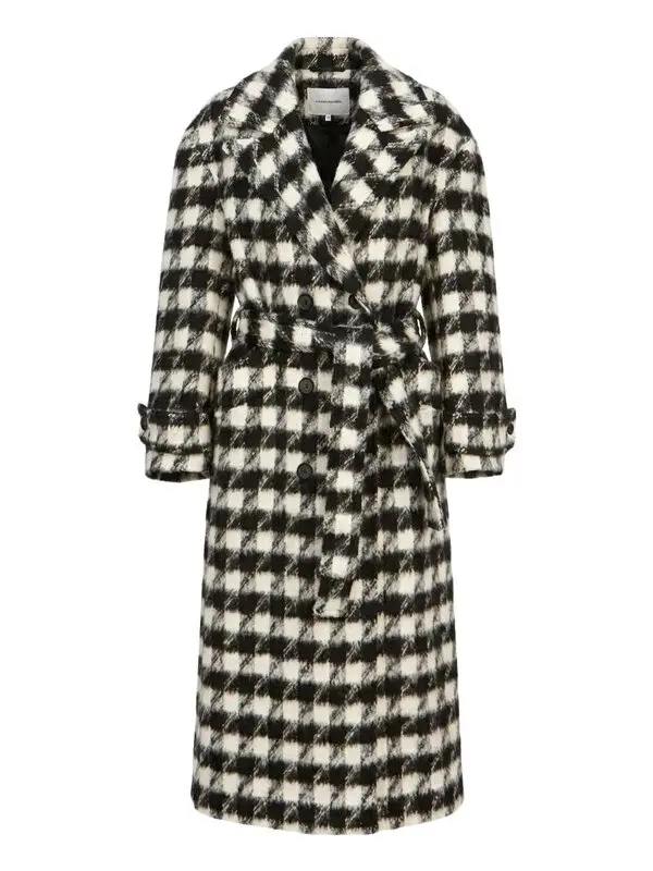 ALLSAINTS Long Sleeve Checked Coat - Blackwhite