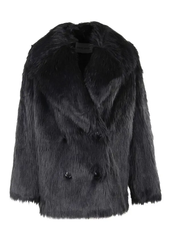 STAND STUDIO Katalina Faux Fur Coat - Black