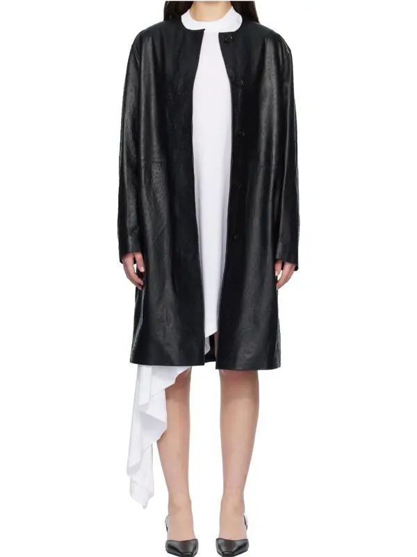 Loulou De Saison Yari Leather Coat - Black