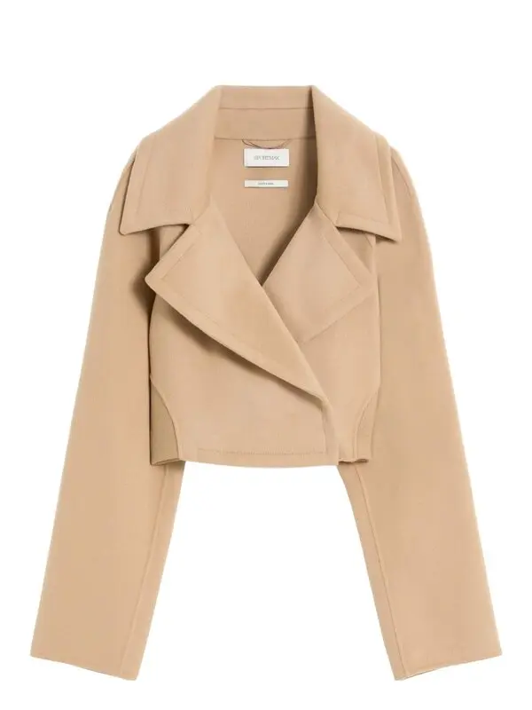Sportmax Cropped Jacket With Lapel Collar - Caramel Color