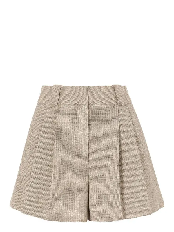 BLAZÉ MILANO Marina Selle Pleated Shorts - Nude