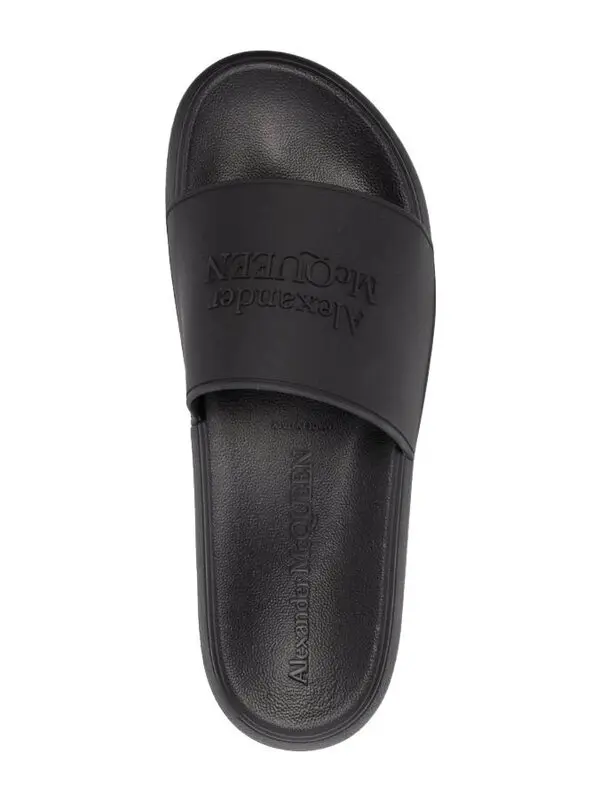 Alexander McQueen Embossed Logo Slides - Black