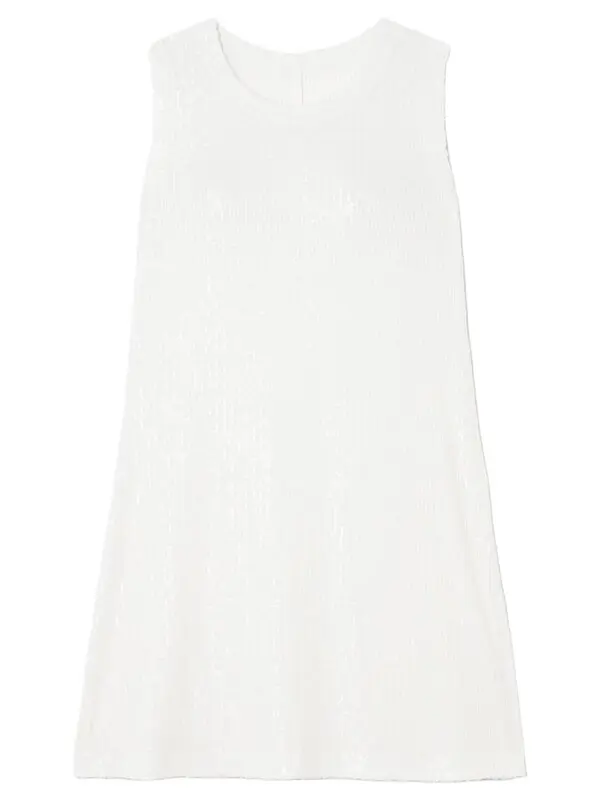 Norma Kamali Sequined Sleeveless Mini Dress - Snowwhite