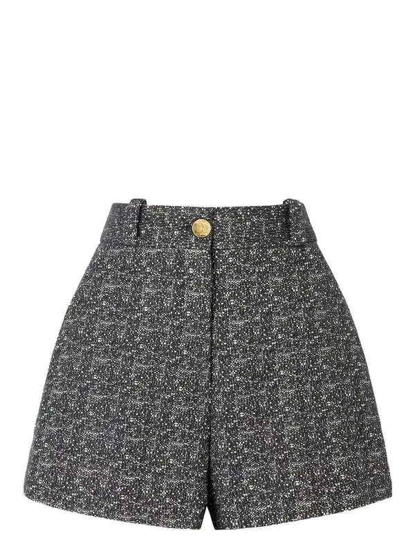 BLAZÉ MILANO High-waisted Tweed Shorts - Black