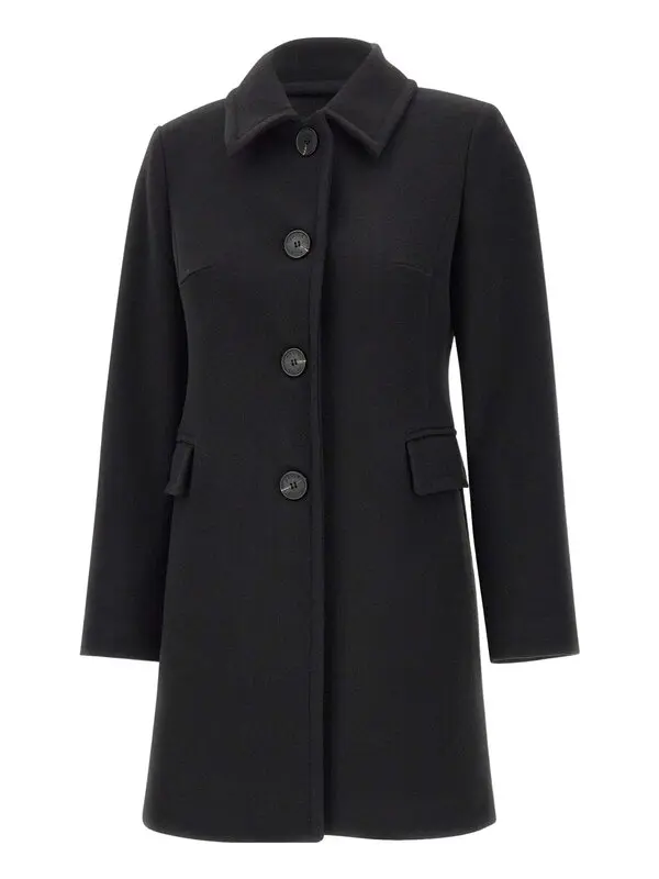 KAOS Classic Buttoned Coat - Black