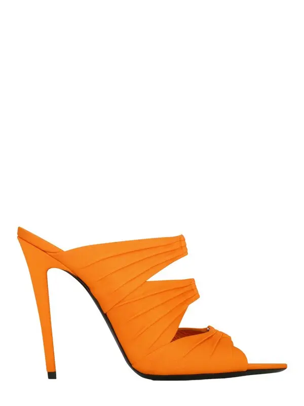 Saint Laurent Emilie Embellished Mules - Orange