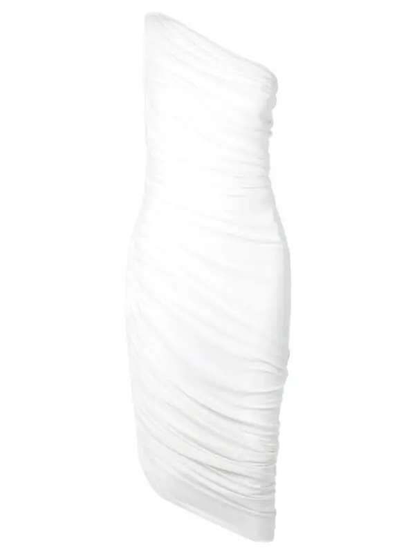 Norma Kamali One-shoulder Draped Dress - Snow White