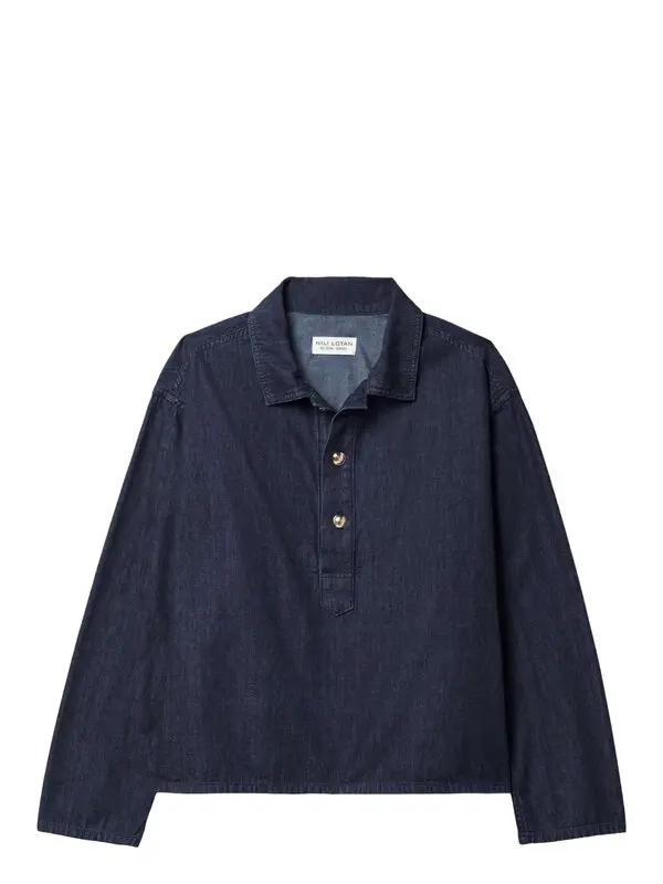 NILI LOTAN Harper Denim Top - Blue