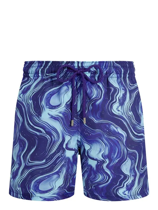Vilebrequin Marbled Print Swim Shorts - Blue
