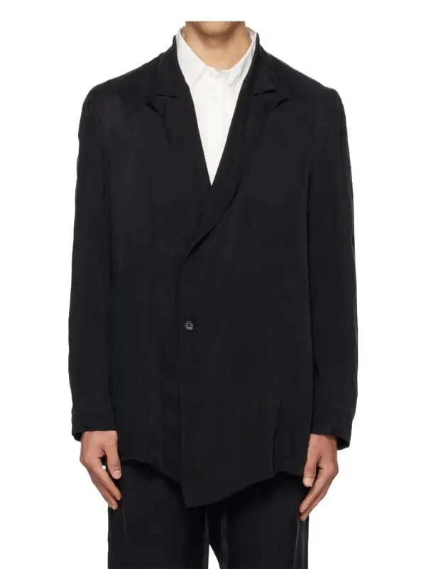 POST ARCHIVE FACTION (PAF) Pointed Collar Coat - Black