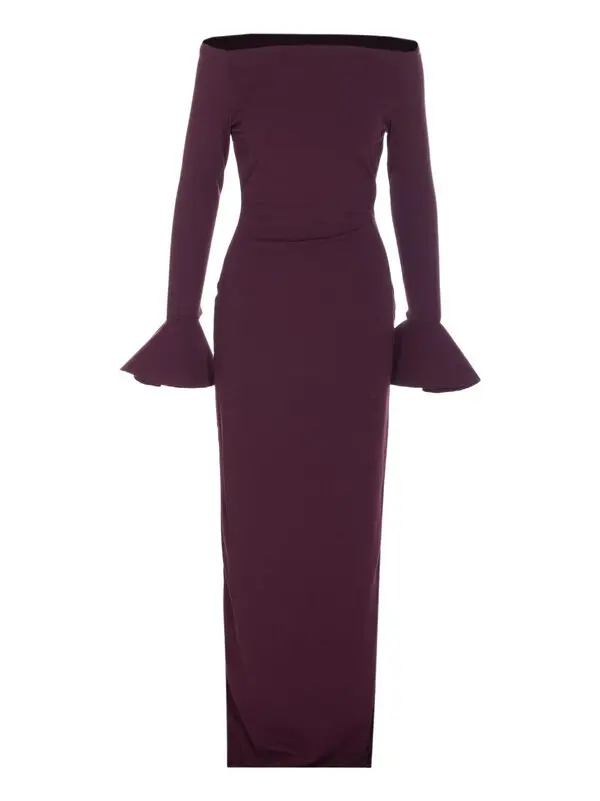 Solace London Anica Flounce-sleeve Dress - Red