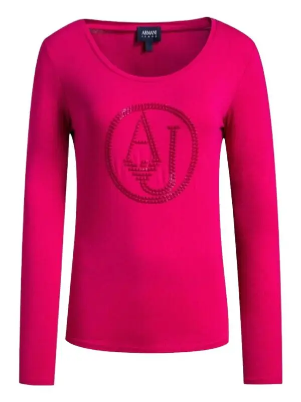 Emporio Armani Embellished Logo T-shirt - Red