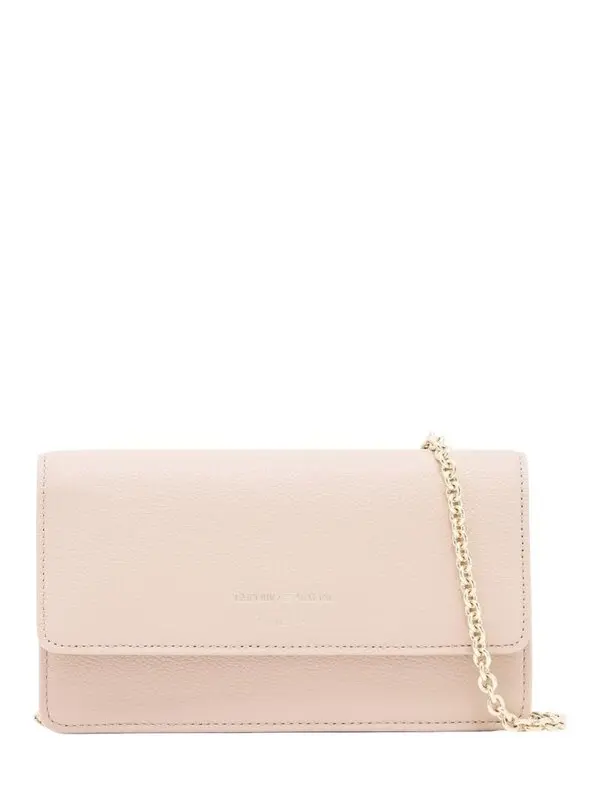 Emporio Armani Logo Stamp Foldover Clutch Bag - Light Brown