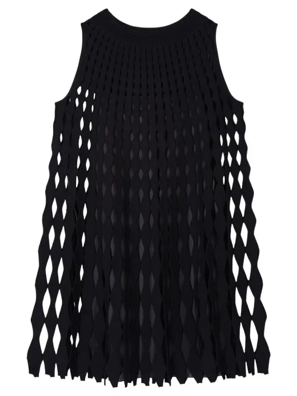 Emporio Armani Cut-out Sleeveless Mini Dress - Grey