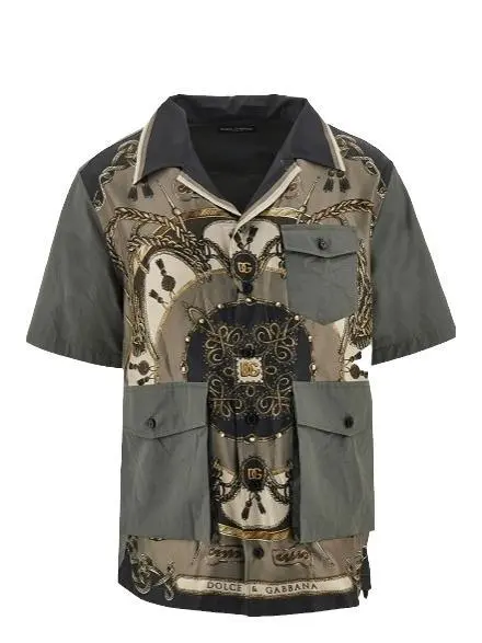 Dolce & Gabbana Dolce Gabbana Printed Multi-pocket Shirt - Black