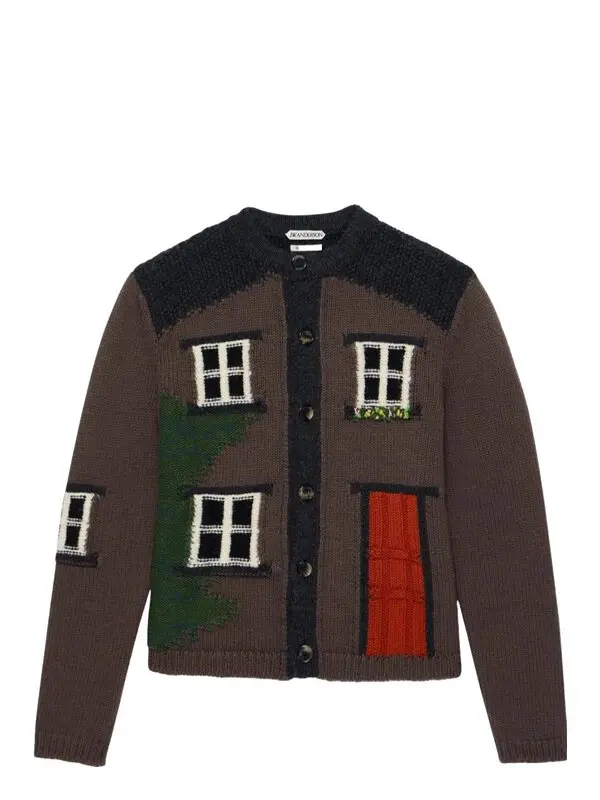 J.W.ANDERSON Jw Anderson Long Sleeve Buttoned Cardigan - Chestnut Brown