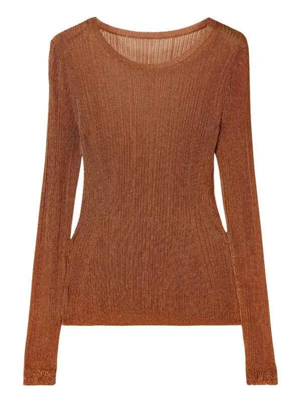 Ulla Johnson Long-sleeved Knitted Top - Bronze