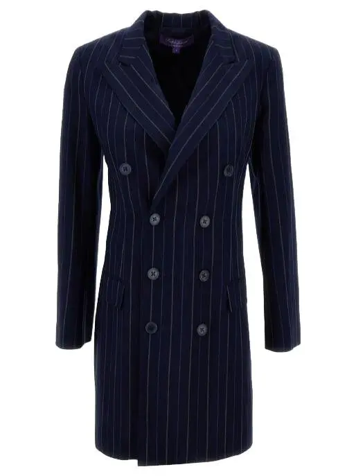 Ralph Lauren Camden Pinstripe Double-breasted Dress - Blue