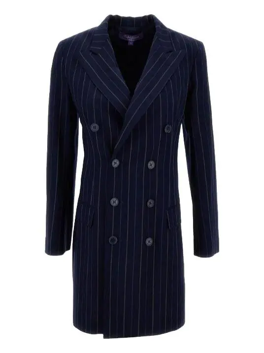 Ralph Lauren Camden Pinstripe Double-breasted Dress - Blue