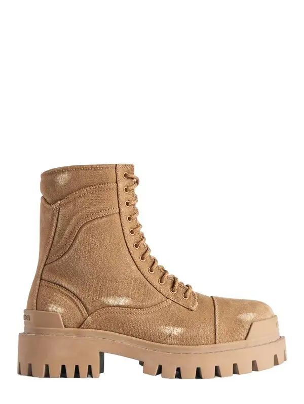 Balenciaga Combat Strike Lace-up Boots - Brown