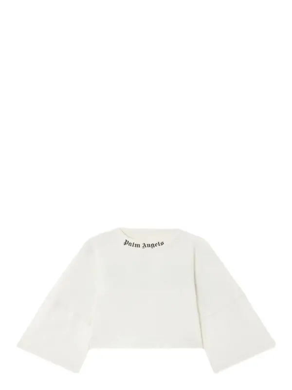 Palm Angels Classic Logo Cropped T-shirt - White