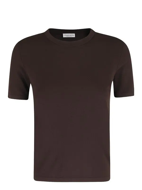 ROBERTO COLLINA Fine-knit T-shirt - Moro