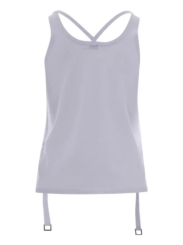 Patrizia Pepe Sleeveless Round Neck Top - Sky Gray