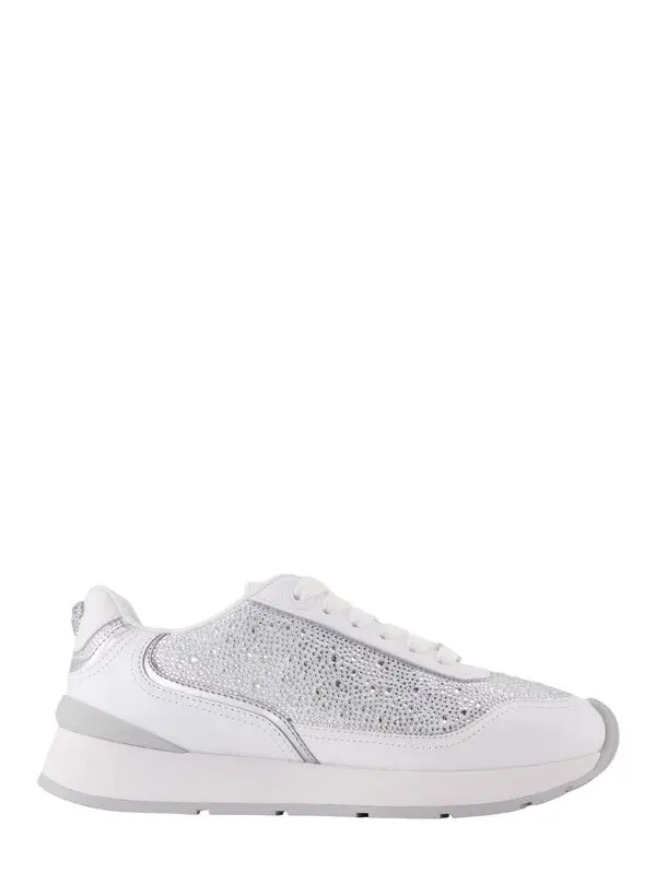 Versace Embellished Lace-up Sneakers - White