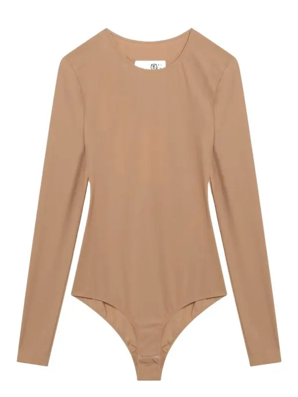 MAISON MARGIELA Long Sleeve Crewneck Bodysuit - Beige